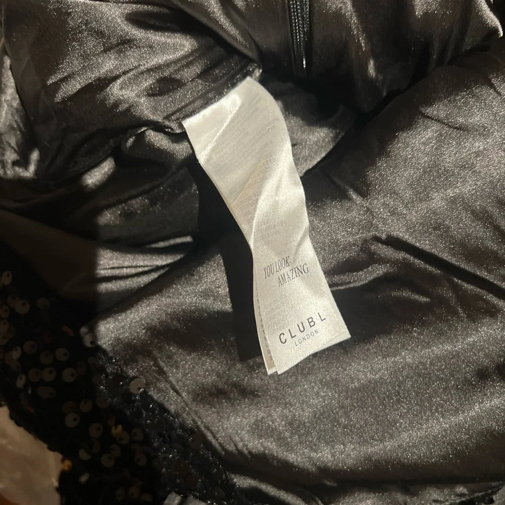 Club L London | Dresses | Club L London Lorena Black Sequin Velvet One ...